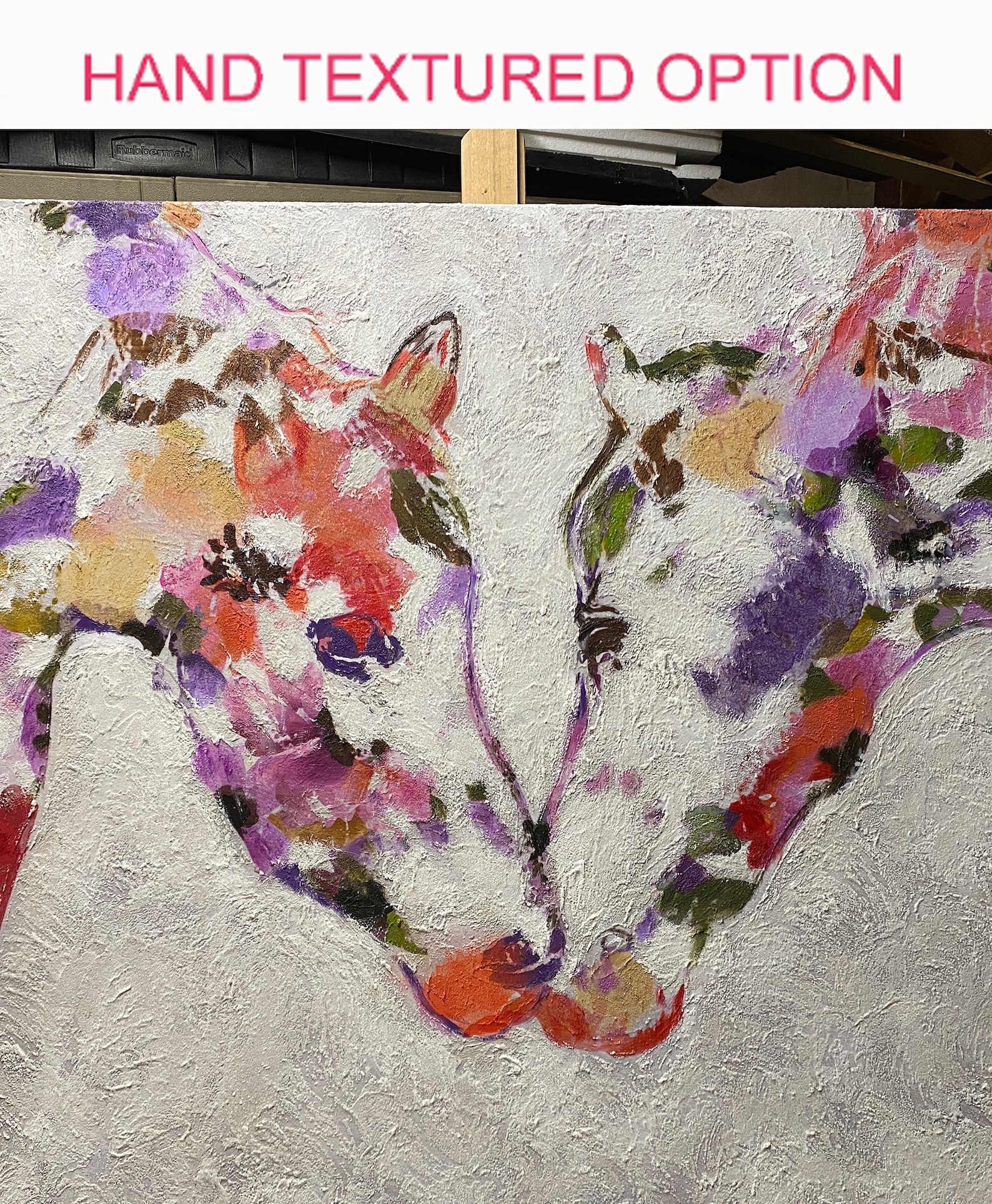 BOHO Horse. Floral Horse Art Large Canvas BOHEMIAN PAINTING | Etsy