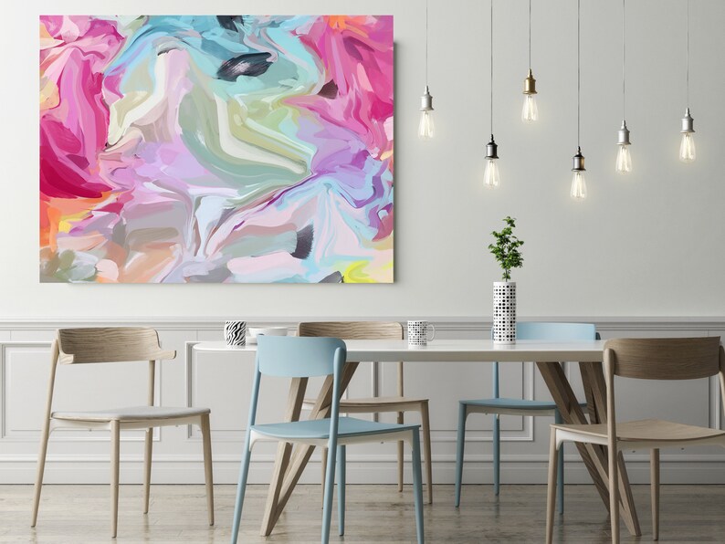 Gravitational influence 2 Hot Pink Radiant Art Abstract | Etsy