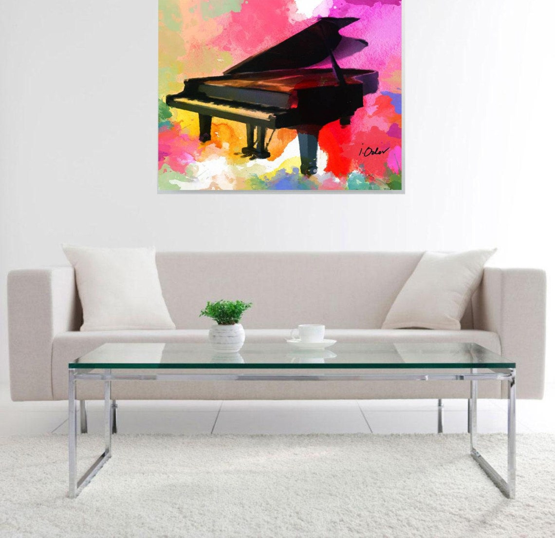 Colorful Piano Large Canvas Art Print, Extra Large Piano Canvas Art up ...
