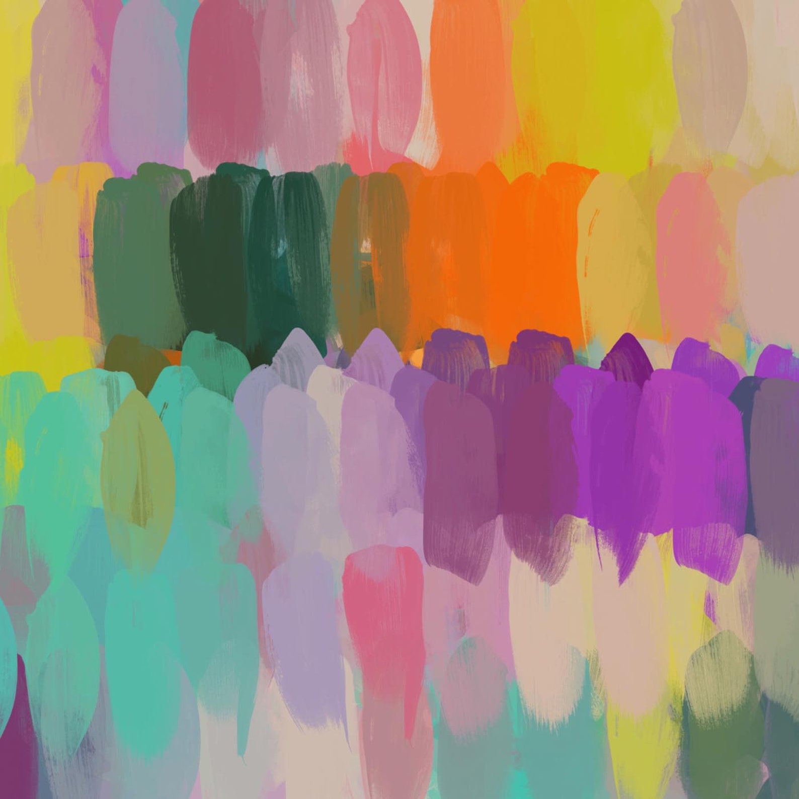 Color Palette TURQUOISE Purple Orange Yellow Abstract - Etsy
