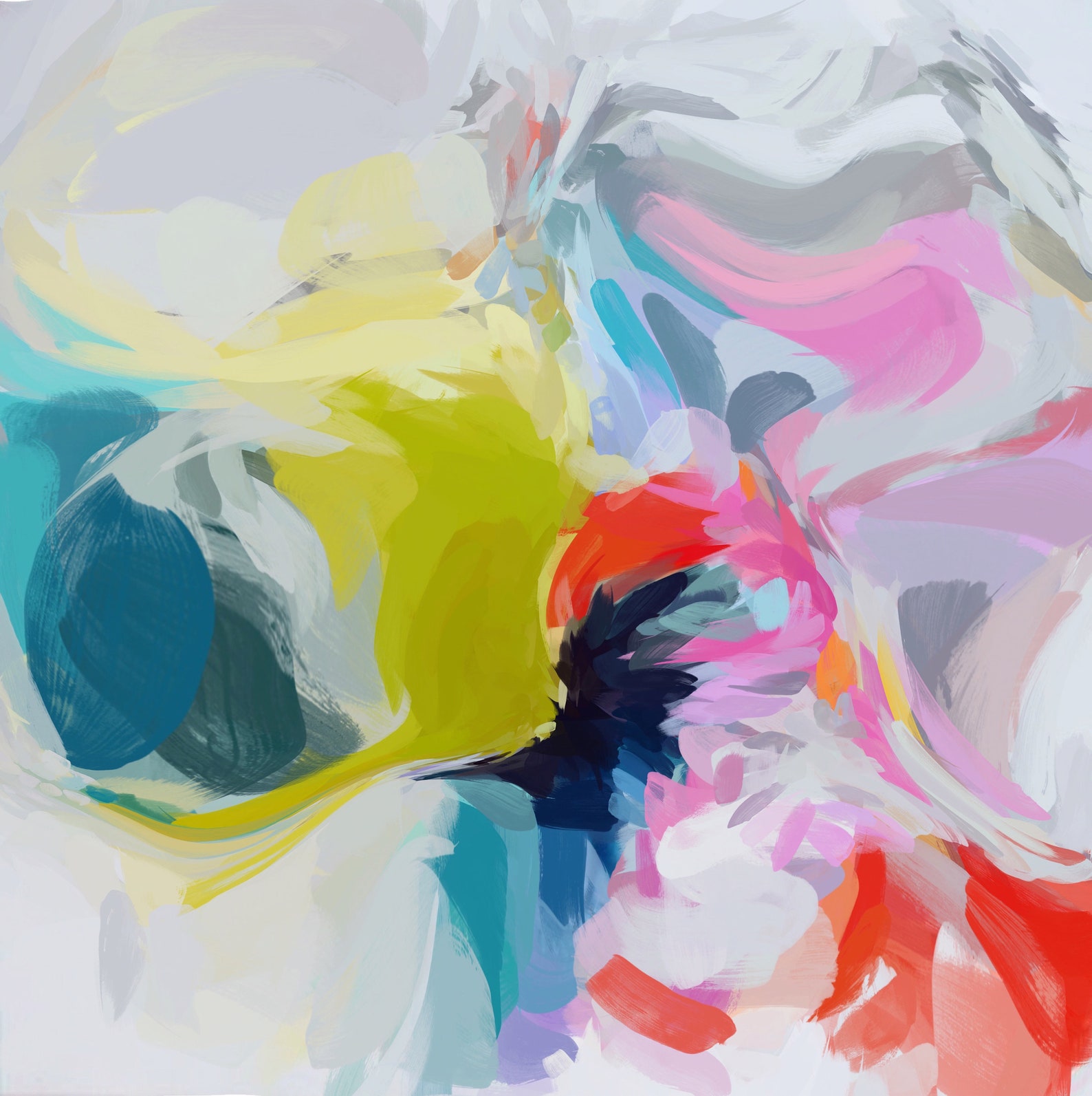 Free Mind Art Abstract Print on Canvas up to 50 Green - Etsy