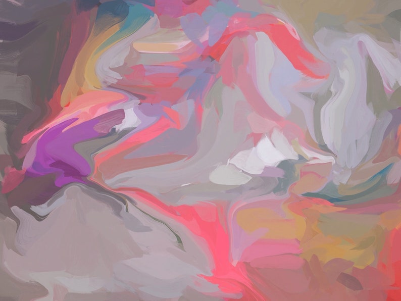 Forces 2 Hot Pink Radiant Art Fluid Art Abstract Painting - Etsy