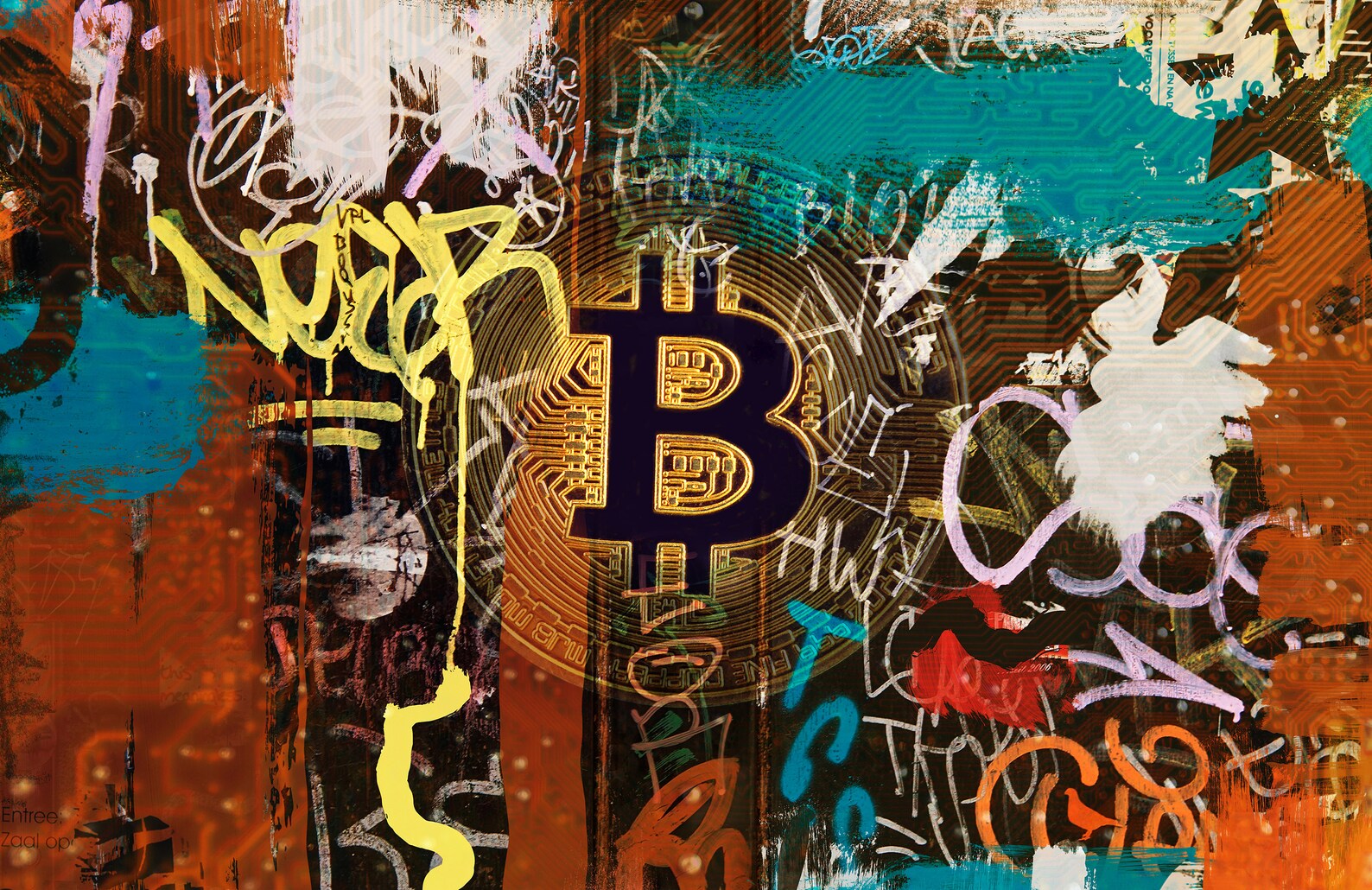 Graffiti Bitcoin Canvas Art Digital Currency Canvas Print - Etsy