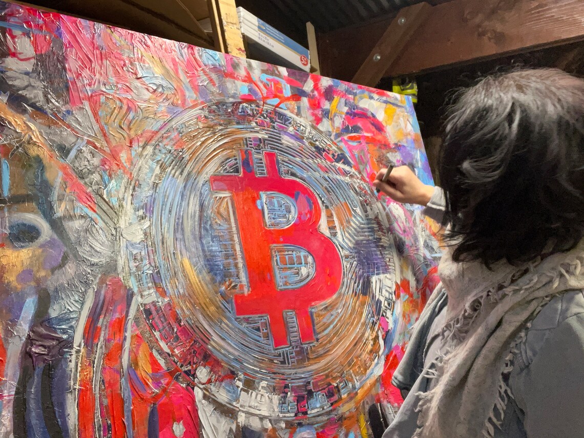 Bitcoin Crypto Art Graffiti Abstract Canvas Cryptocurrency - Etsy