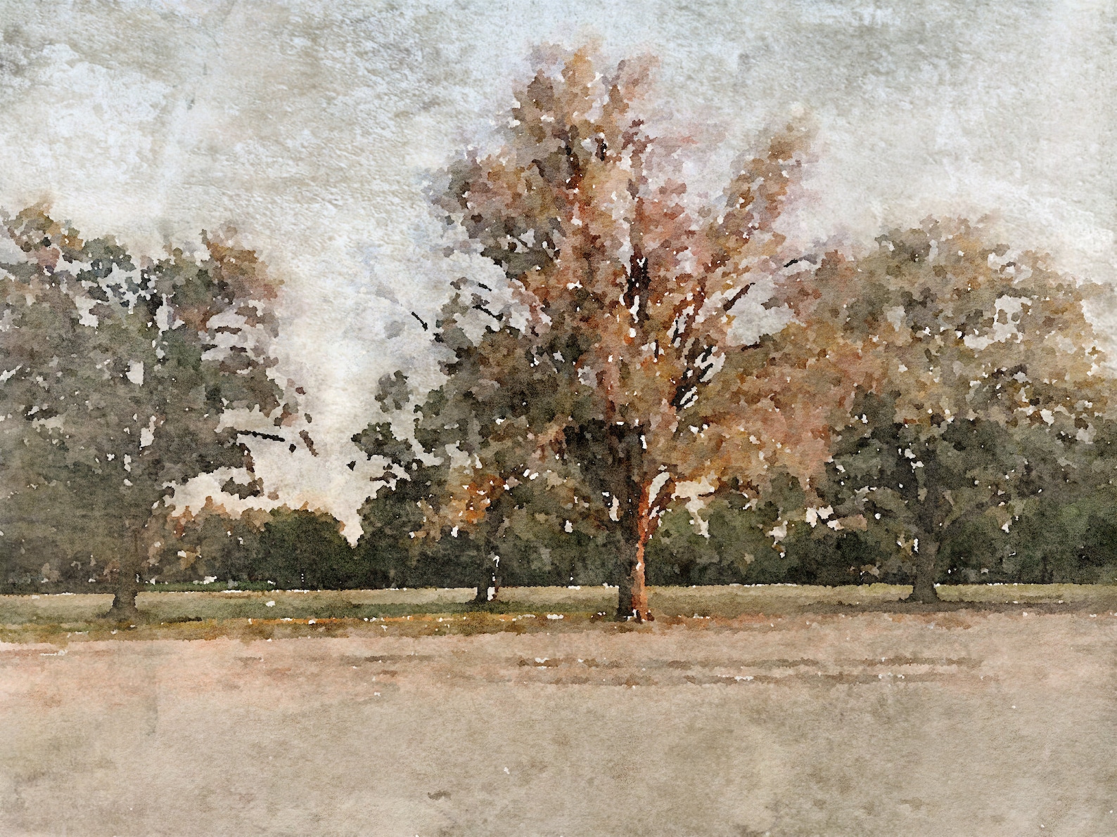 Rustic landscape painting landscape watercolor landscape art | Etsy