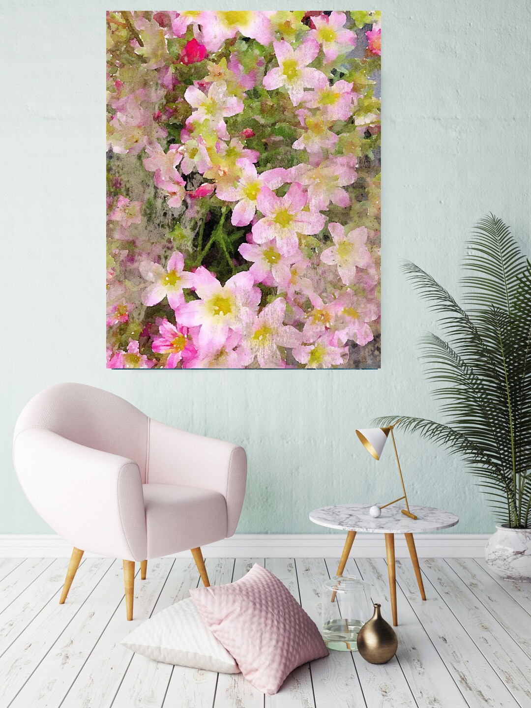 Touch of Tranquility, Floral Painting, Pink Art, Floral Art, Shabby ...