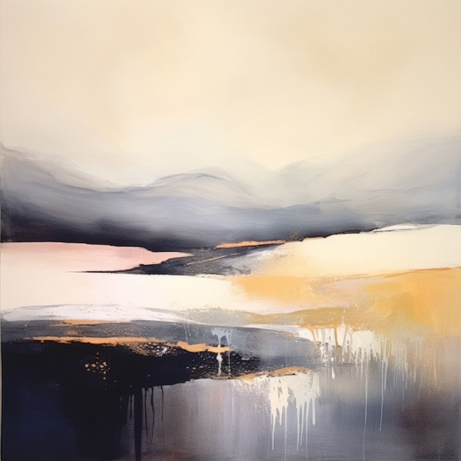 Minimalist Landscape Painting, Contemporary Landscape Art, Abstract ...