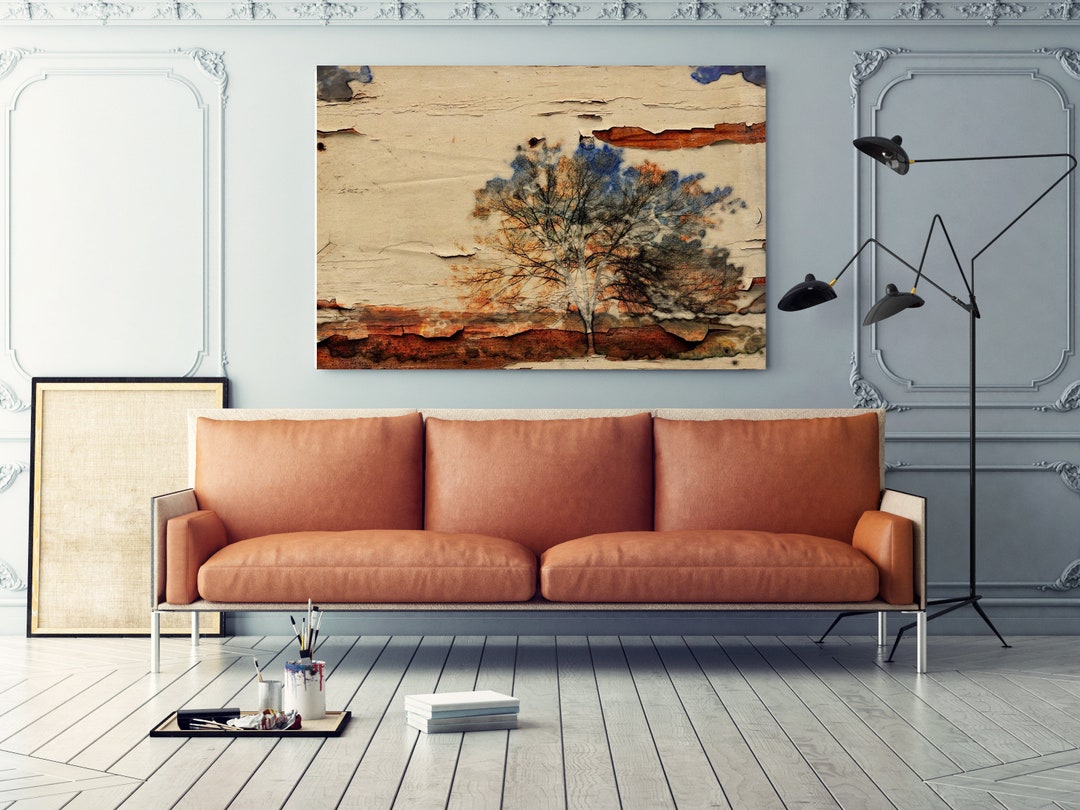 Earth Landscape IV. Huge Rustic Landscape Painting Canvas Art Print ...