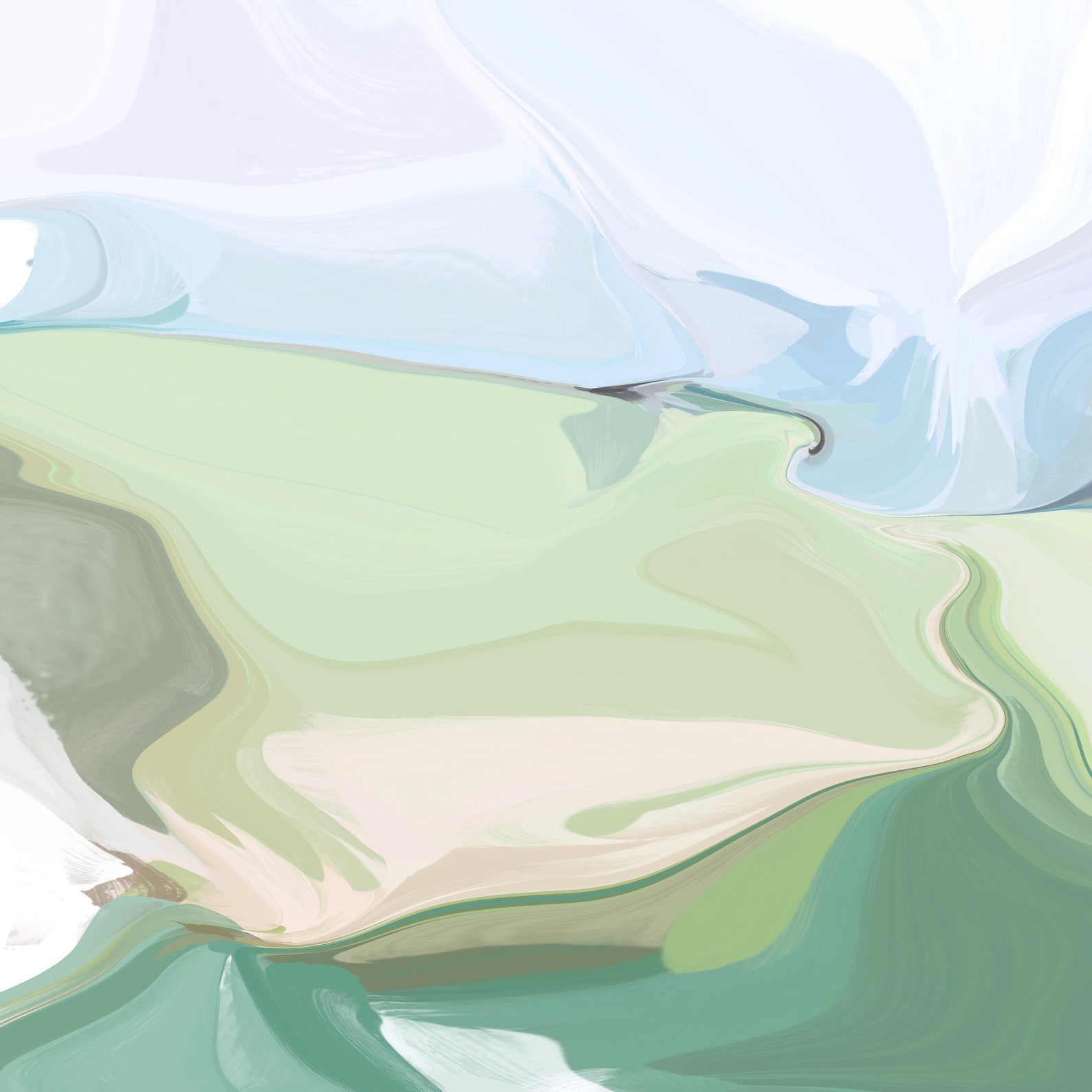 Light Blue Natural Abstract Painting Beautiful Abstract Art | Etsy