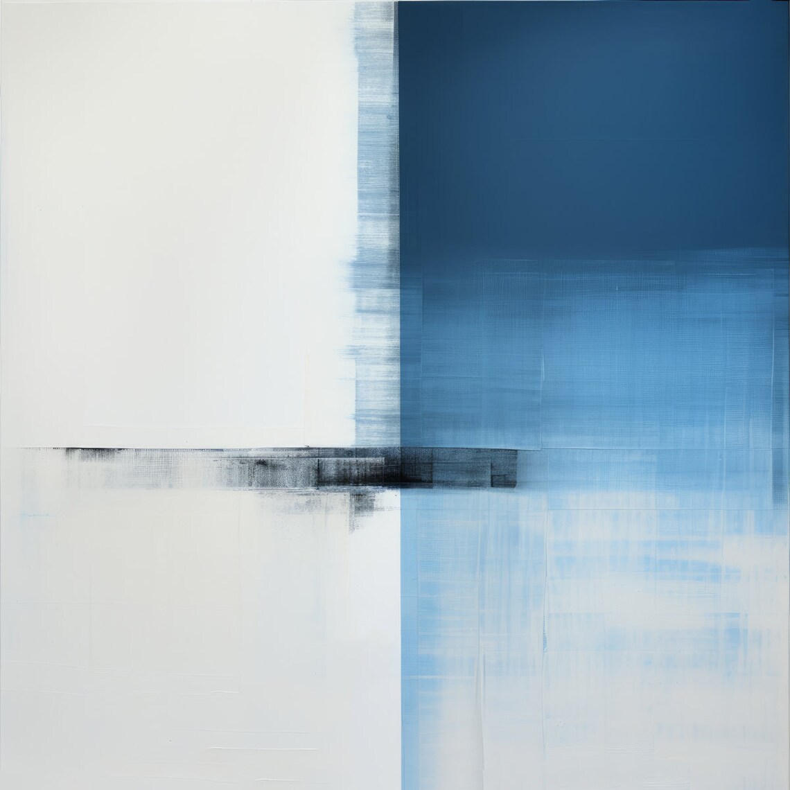 Blue Square 1, Contemporary Abstract Painting, Abstract Wall Art ...