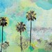 Malibu. California. Palm Trees. Original Mixed Media Hand-painted ...