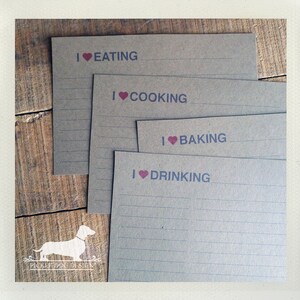 I Heart. A Baker's Dozen (qty 13) Set of 4x6 Recipe Cards -- (modern ...