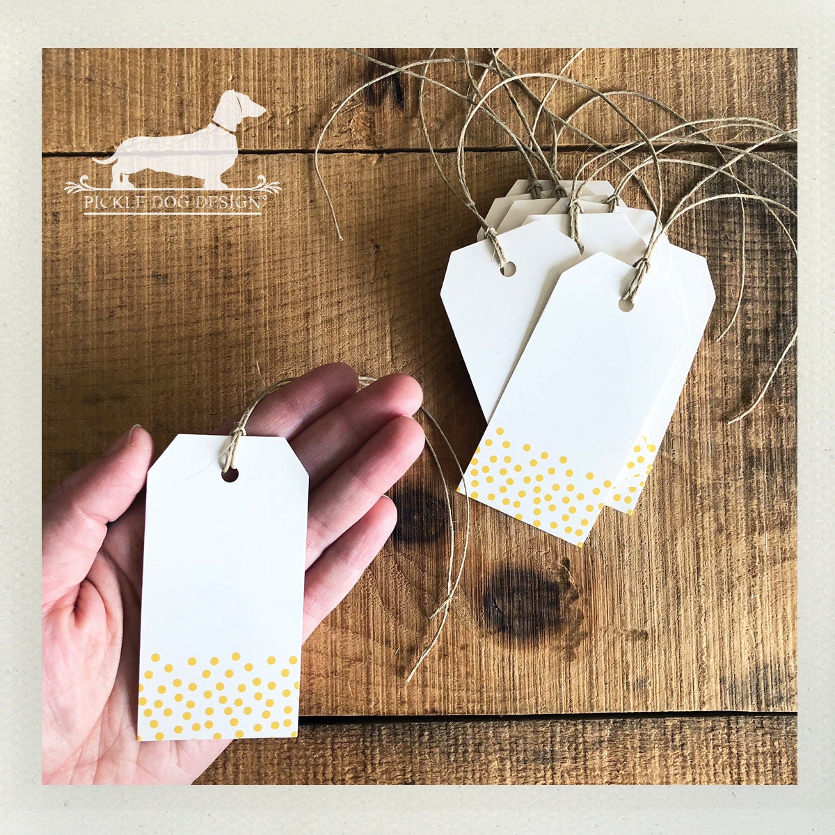 DOLLAR DEAL! Yellow Confetti. Gift Tags (Set of 10)