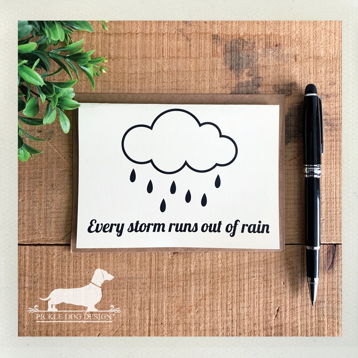 Every Storm Runs Out of Rain. Note Card Sympathy Card | Etsy