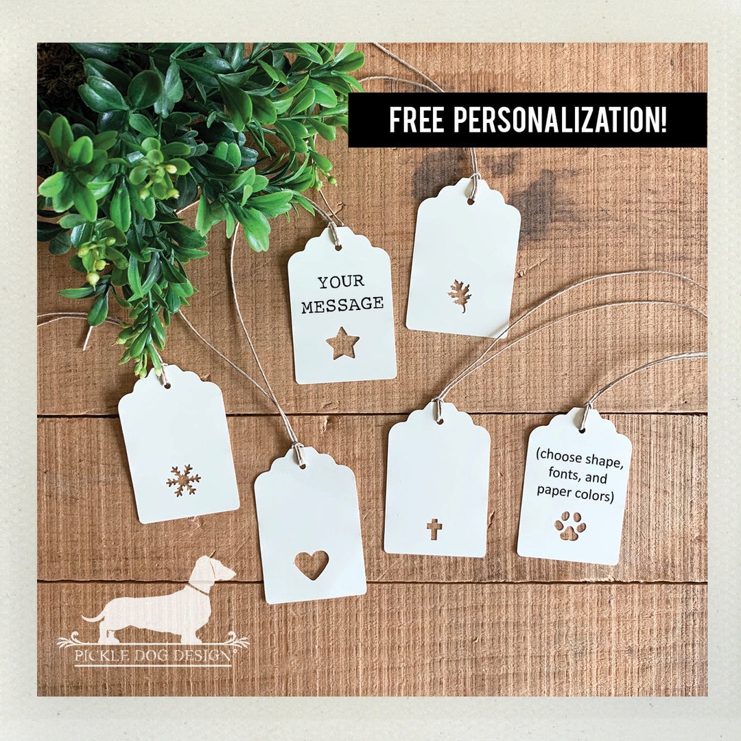 Personalized Gift Tags: Single Layer Tags, Custom Shapes, Set of 12 - Etsy