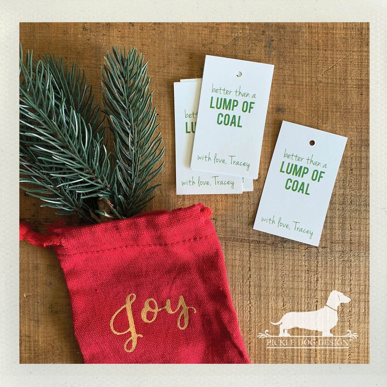 Personalized Holiday Gift Tags (set of 20): Lump of Coal Christmas Gift ...