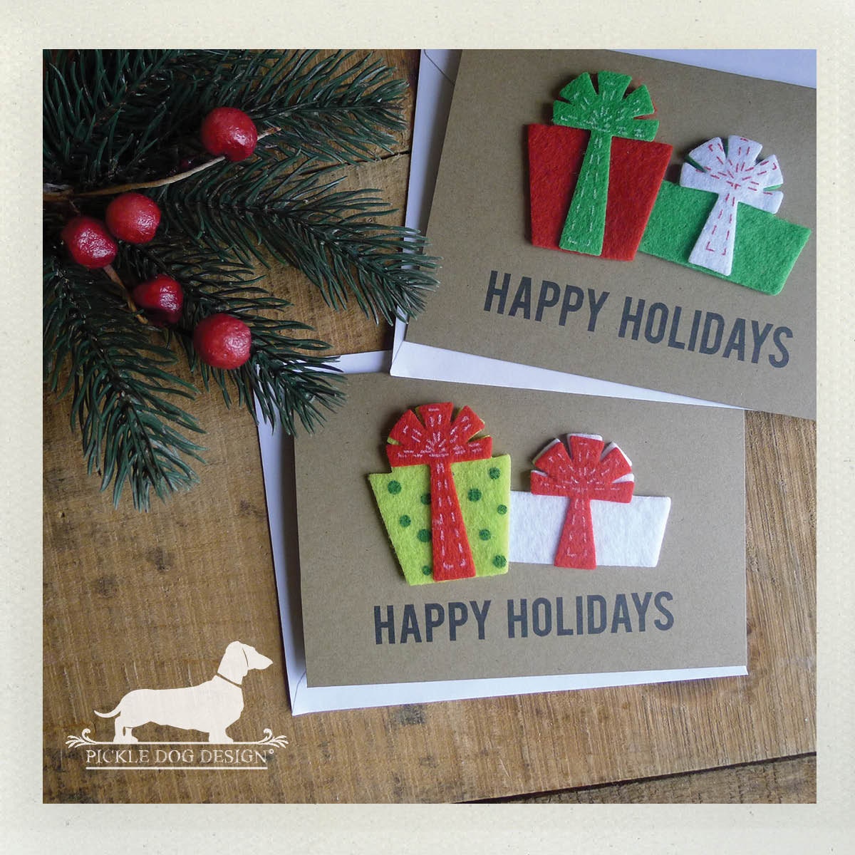 DOLLAR DEAL! Happy Holidays. Note Cards (Set of 5)