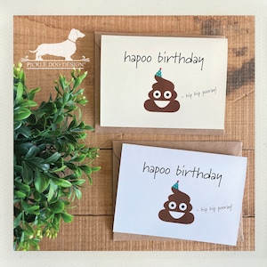 Hapoo Birthday. Note Card -- (funny Card, Poop Birthday Card, Poop Card ...