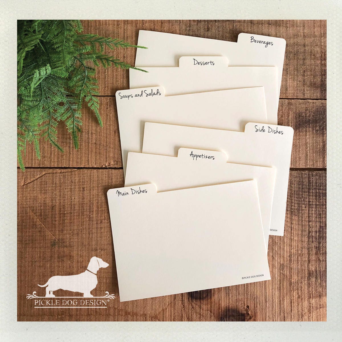 Tabby 4x6 Recipe Divider Cards