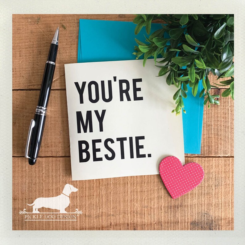 You're My Bestie. Note Cards Set of 5 Simple | Etsy