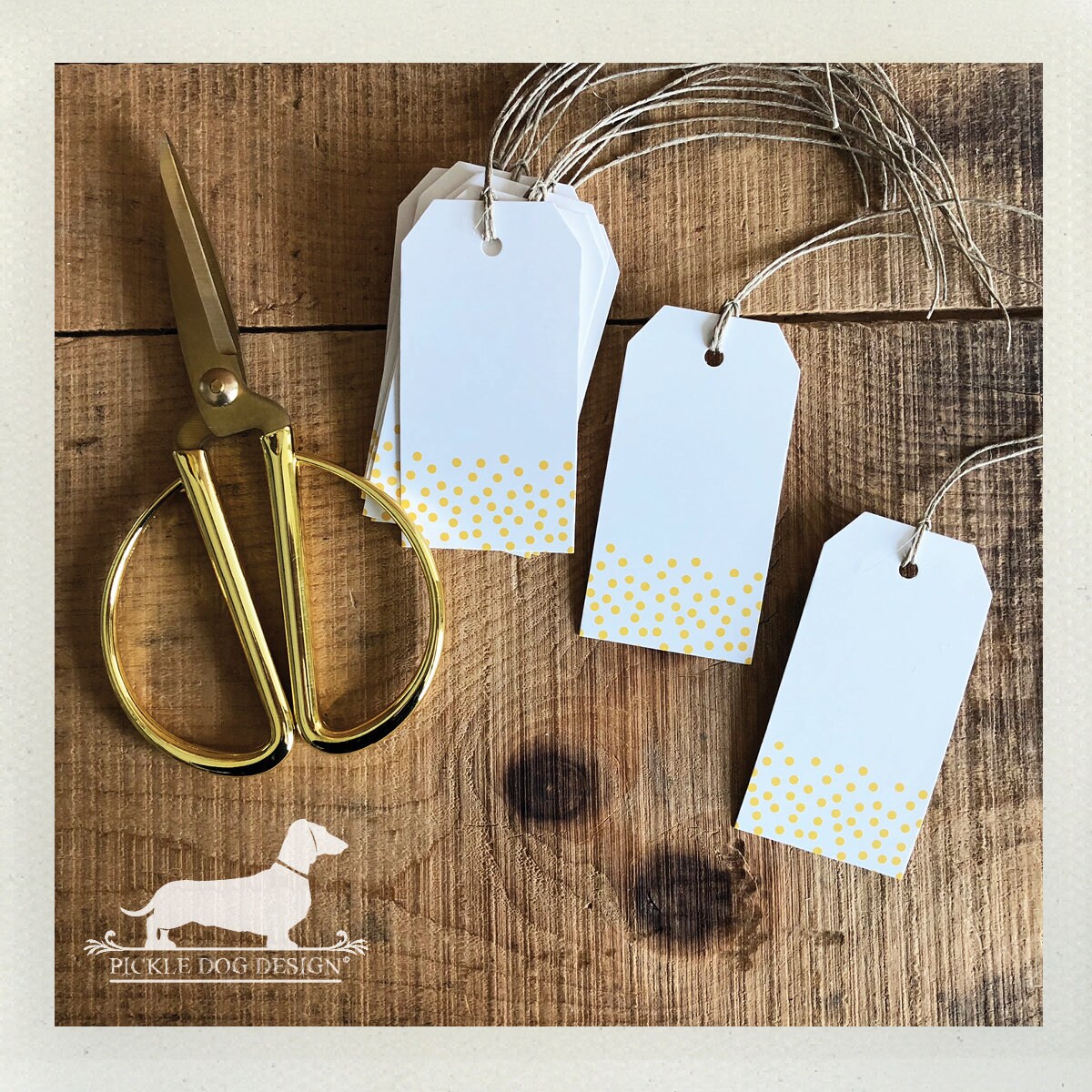 DOLLAR DEAL! Yellow Confetti. Gift Tags (Set of 10)