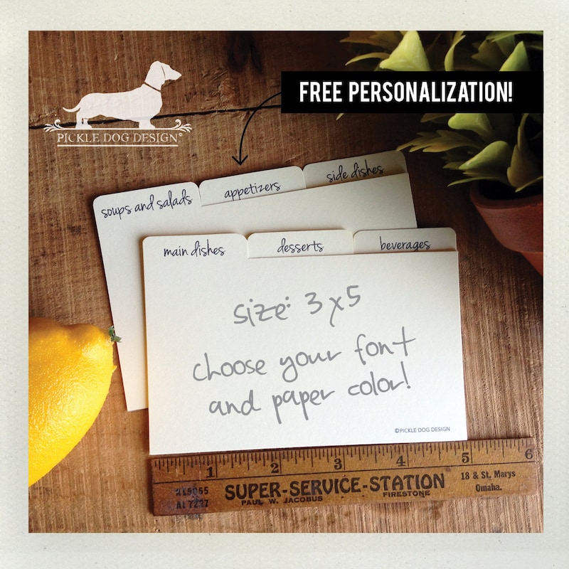 3x5 Recipe Cards and Box - Etsy