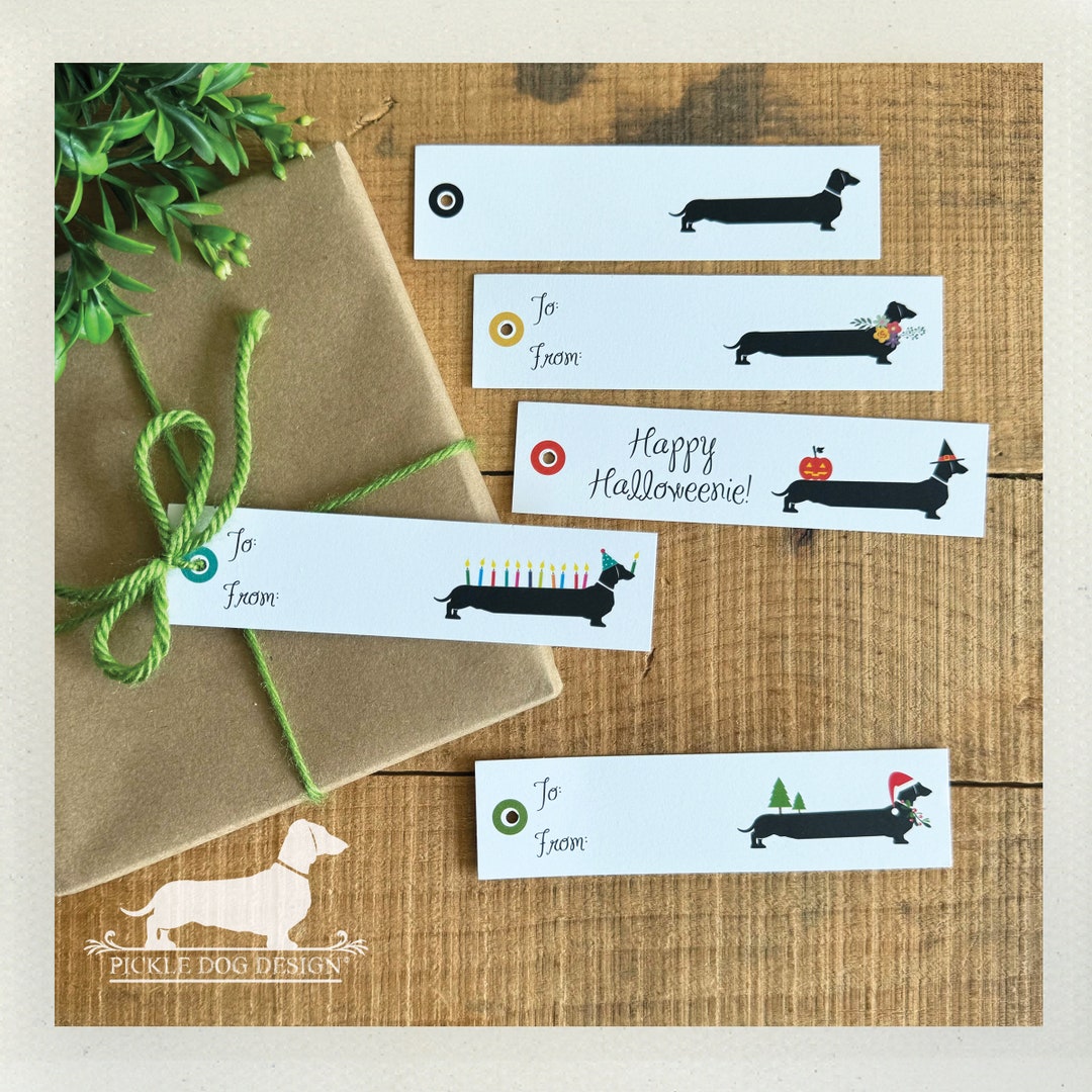 Dachshund Gift Tags (qty 10): Doxie Cards, Birthday, Halloween ...