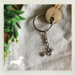 Mini Doxie. Keychain -- (dachshund, Key Ring, Vintage-style, Sausage ...