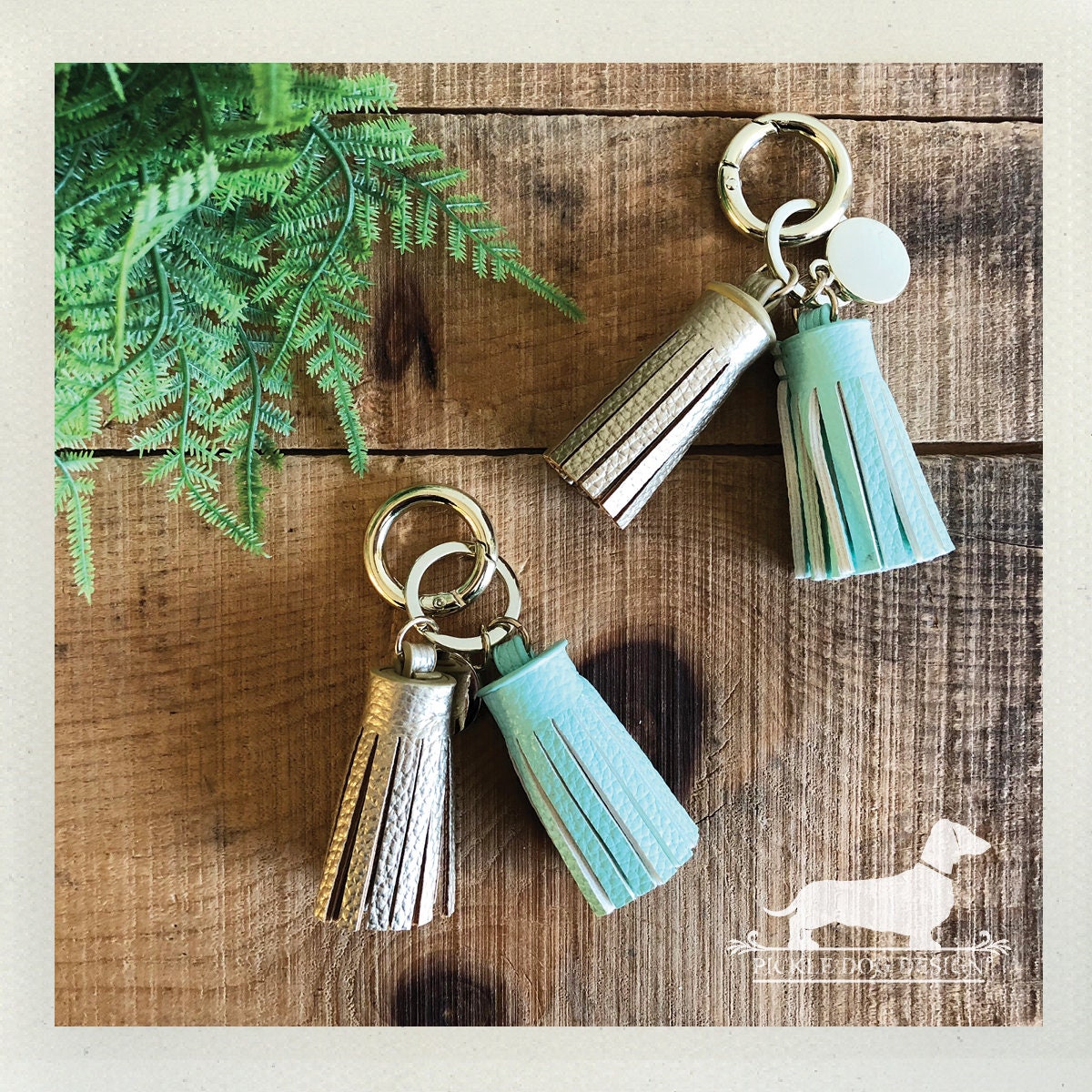 LAST CHANCE! Gold & Mint. Keychain