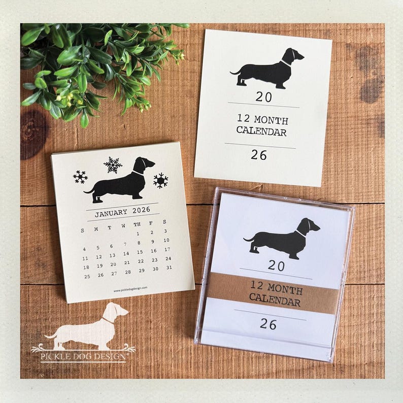 2026 Doxie Love Desktop Calendar: Vintage-style Wiener Dog Gift ...