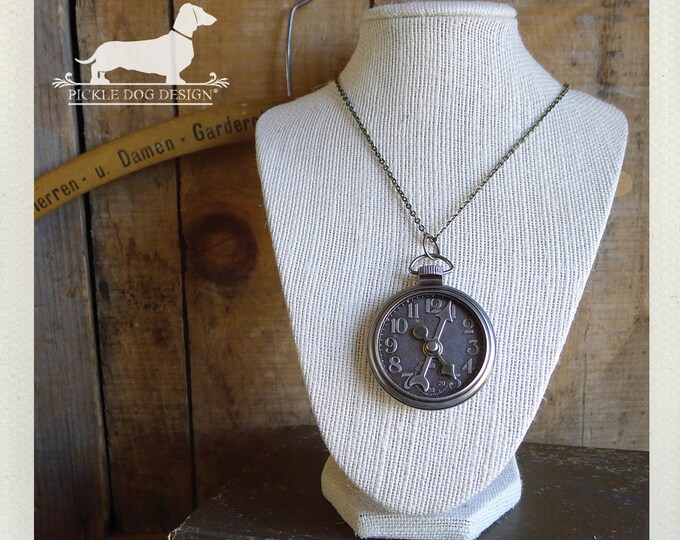 Once Upon A Time. Necklace vintage-style Clock Rustic - Etsy