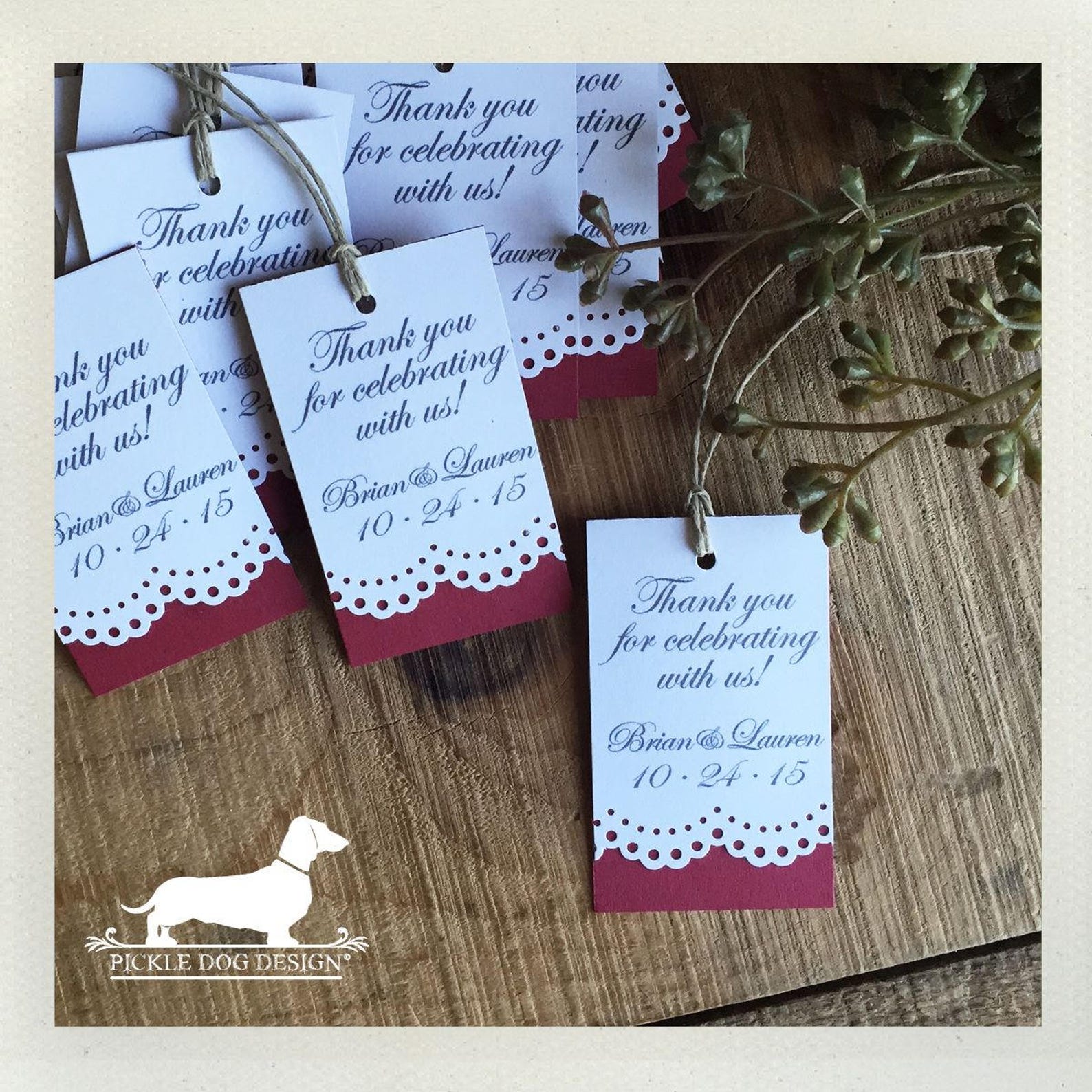 Lacey Double. Personalized Rectangle Gift Tags Set of 20 | Etsy