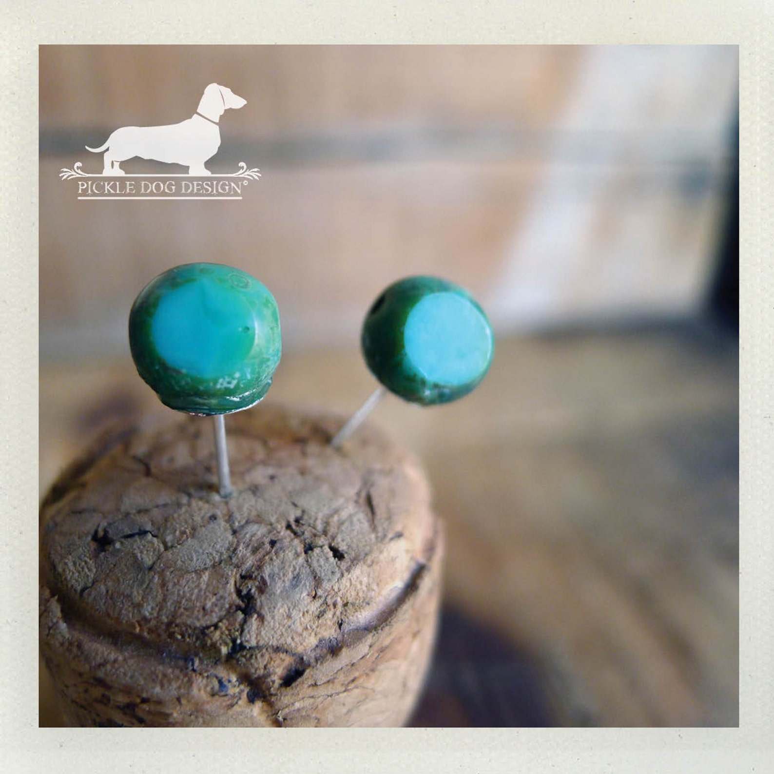 Round Mints. Post Earrings vintage-style Blue Turquoise - Etsy