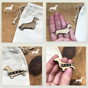 Doxie. Brooch -- (dachshund, Long Dog, Dog Pin, Vintage-style, Sausage ...