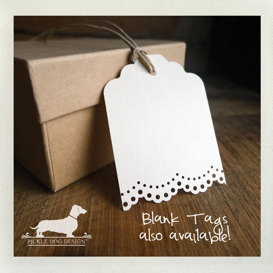 Personalized Lacey Gift Tags: Single Layer Tags, Choose Your Color, Set ...