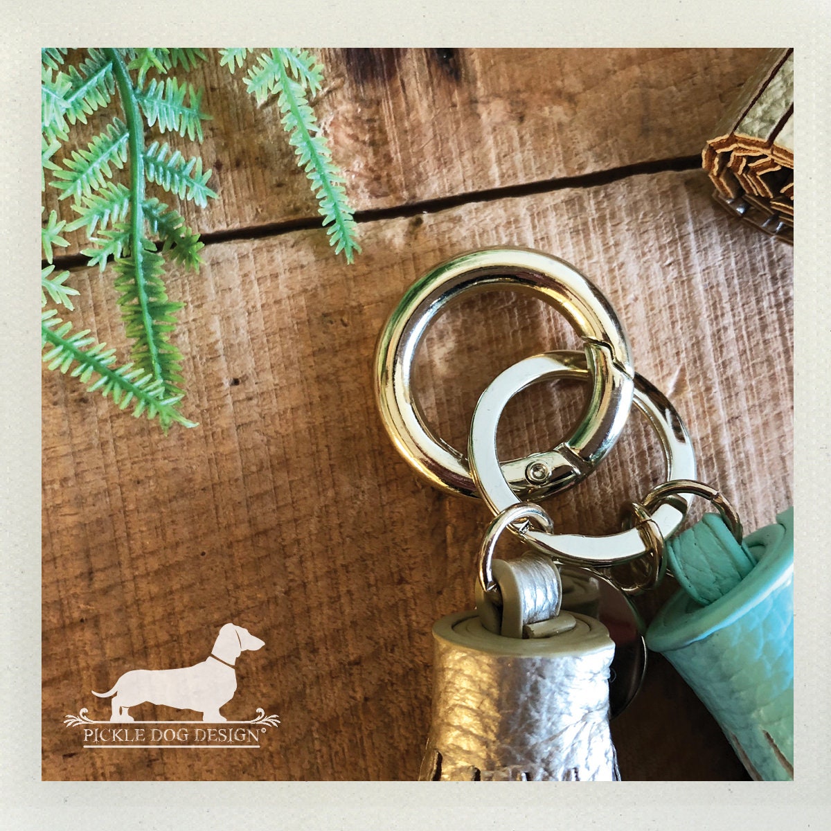 LAST CHANCE! Gold & Mint. Keychain