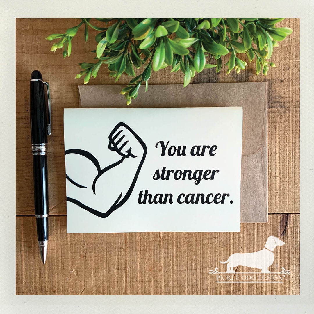 You Are Stronger Than Cancer. Note Card -- (chemo Card, Cancer Fighter ...