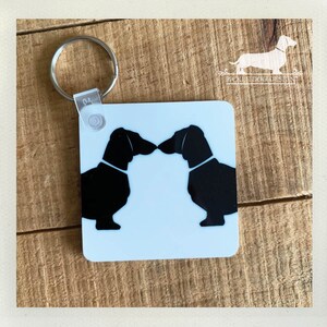 Doxie Love. Keychain -- (dachshund, Key Ring, Vintage-style, Sausage ...