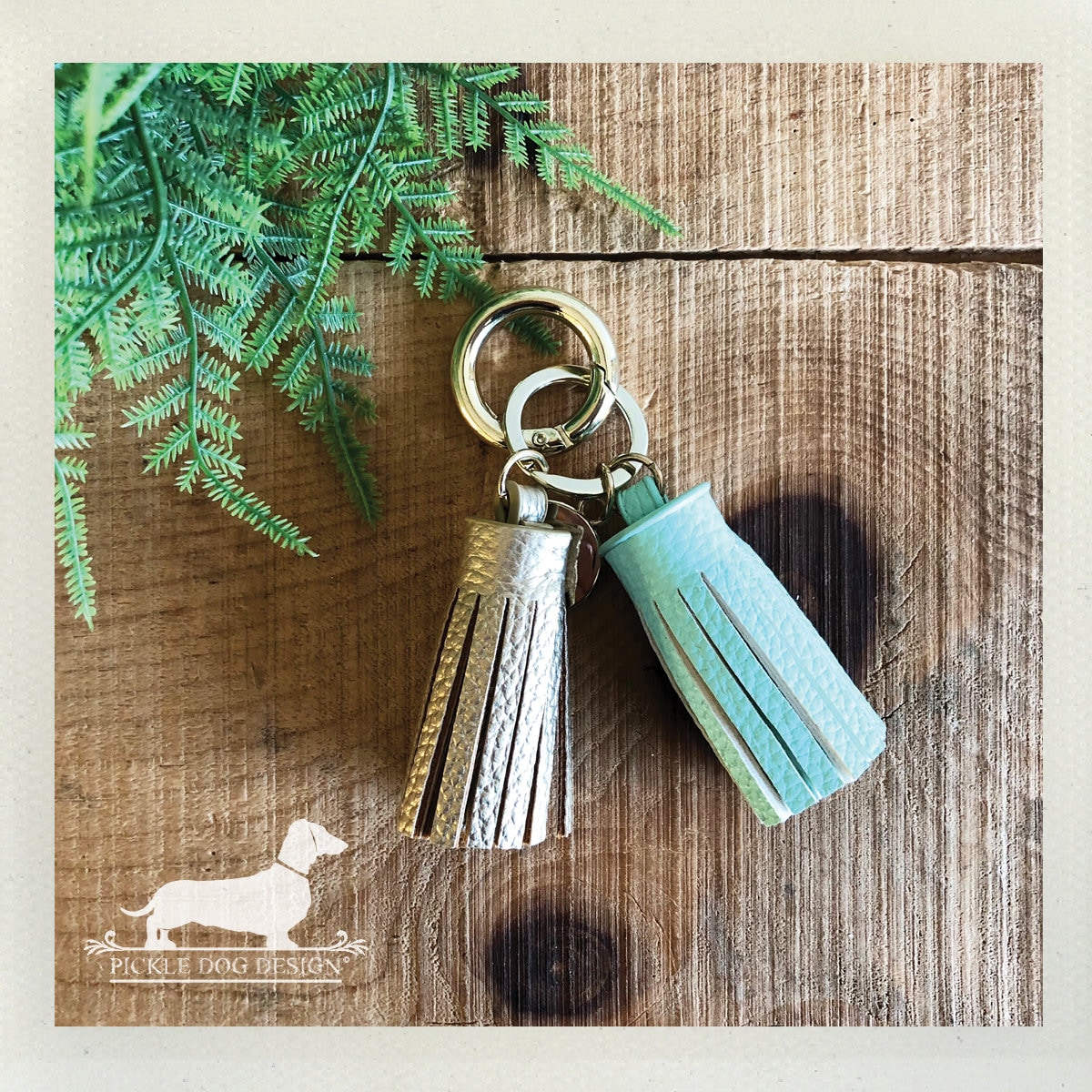 LAST CHANCE! Gold & Mint. Keychain