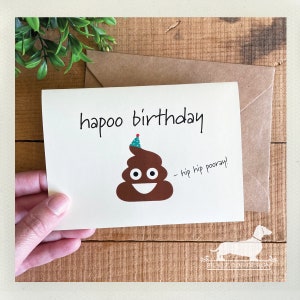 Hapoo Birthday. Note Card -- (funny Card, Poop Birthday Card, Poop Card ...