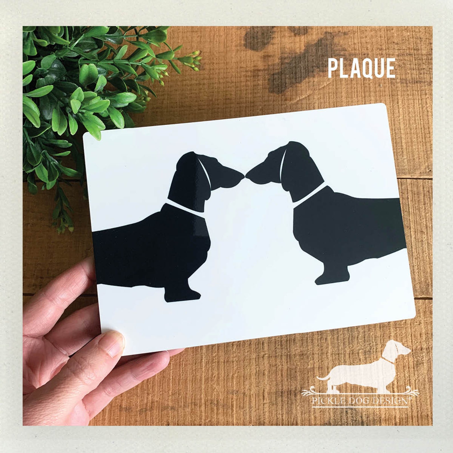 Doxie Love. Easel Back Canvas or Plaque 5x7, Dachshund, Vintage-style ...