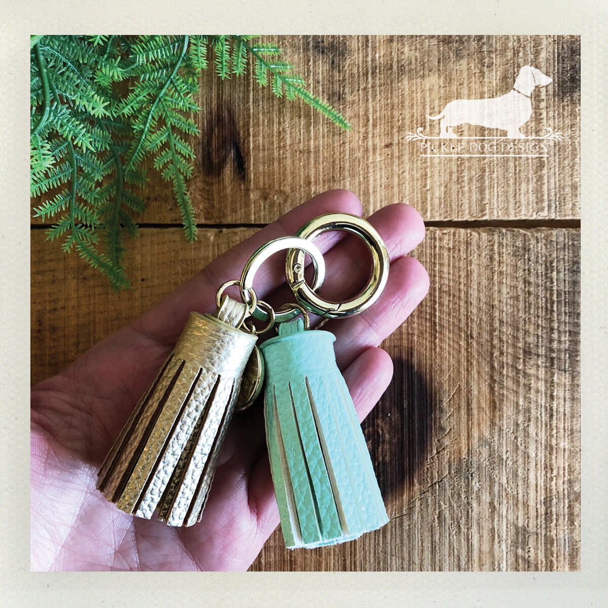 LAST CHANCE! Gold & Mint. Keychain