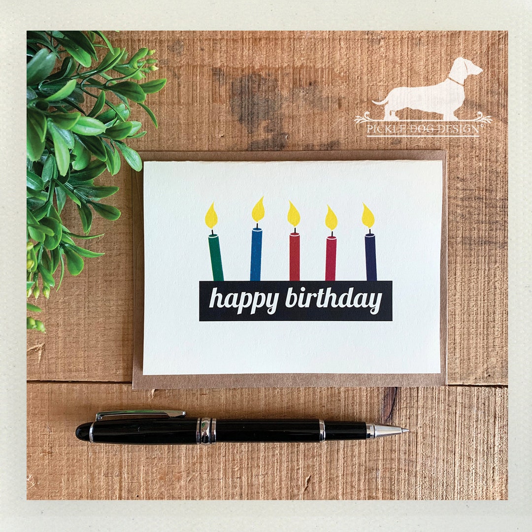 Happy Birthday. Note Card -- (birthday Card, Candles, Card for Her ...