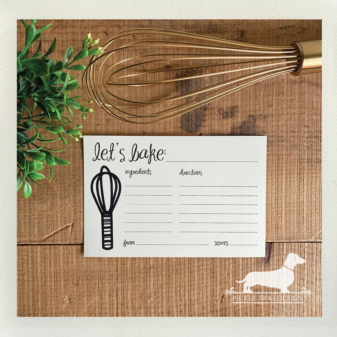 Whisked Away Recipe Cards: Farmhouse Kitchen, Bridal Shower Gift, Set ...
