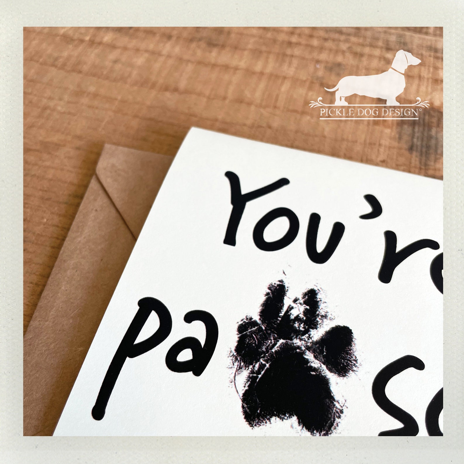 You're Pawsome Note Card: Funny Dog Paw Print Pun, Encouragement Card ...