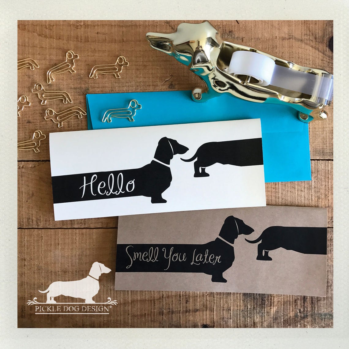 Long Doxie Hello. Note Card Hello Card Smell You Later | Etsy