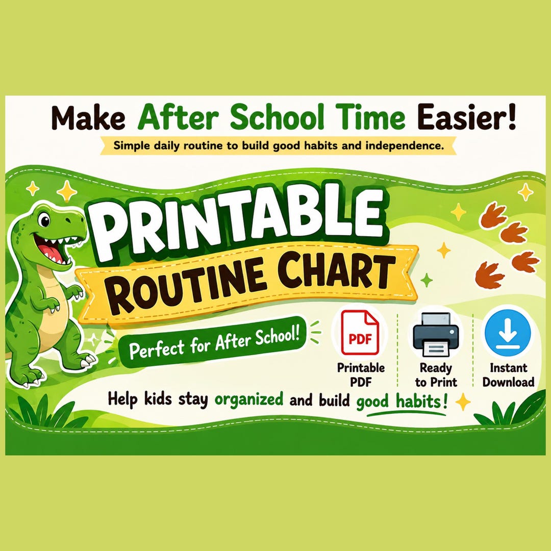 After School Routine Chart for Kids, Printable Visual Schedule ...