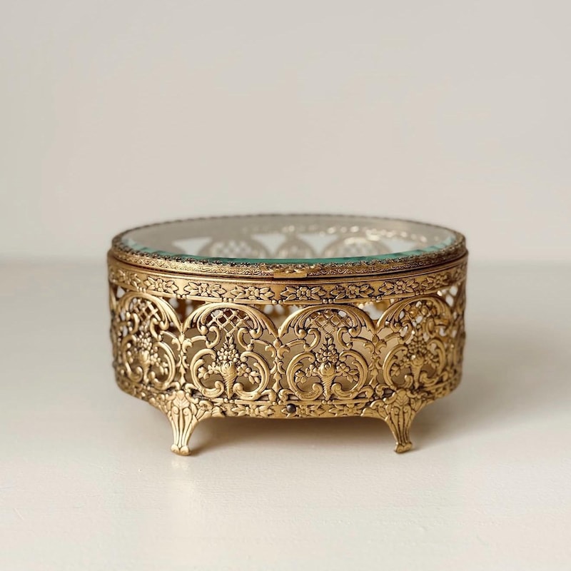 Antique Gold Box With Lid - Etsy