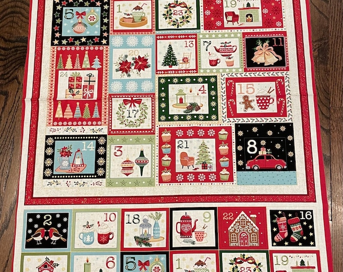 Advent Calendar Cosy Christmas Panel by Makower 100% Cotton Fabric - Etsy
