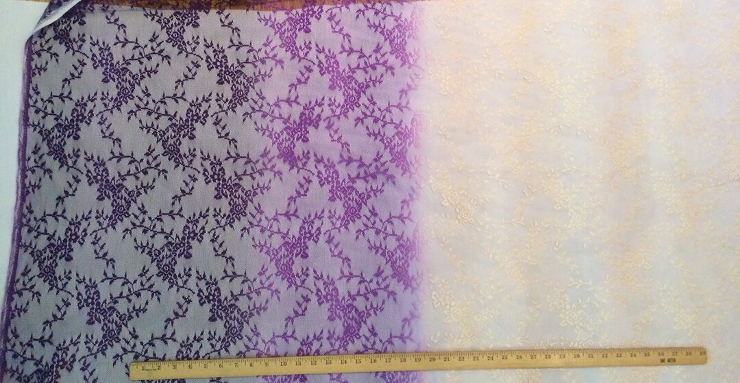 Purple/lavender/ivory/pink Ombre Floral Nylon Lace/net 54 Wide Sold by ...